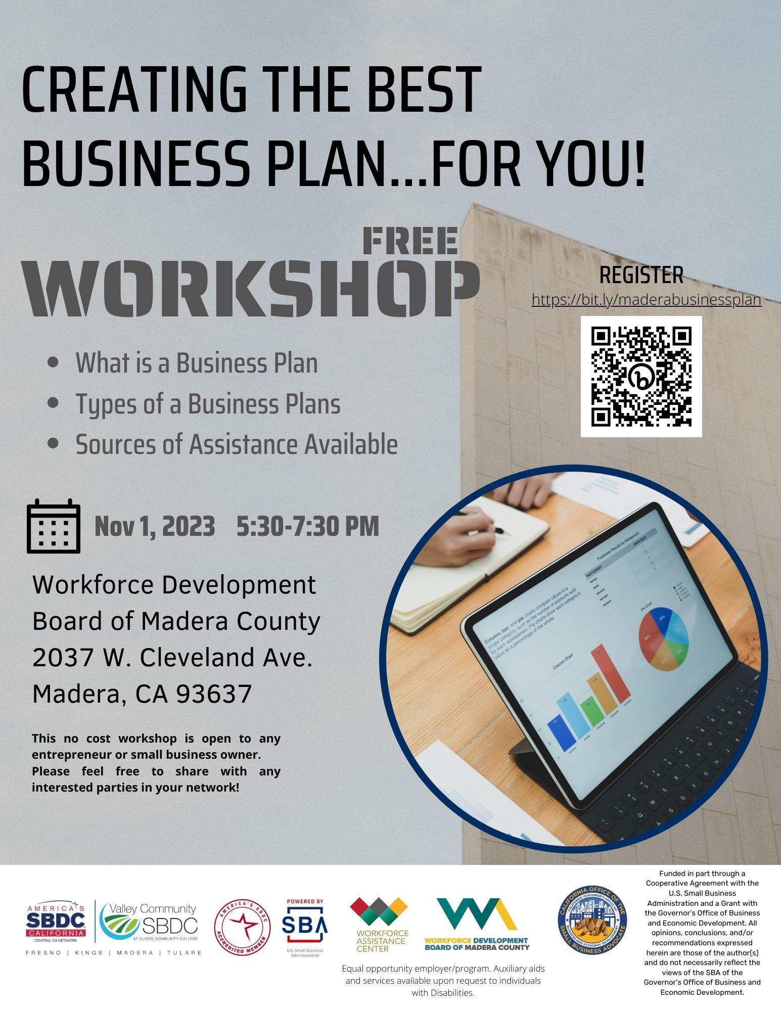SBDC Small Business Workshop Series - Madera County Workforce Development Board