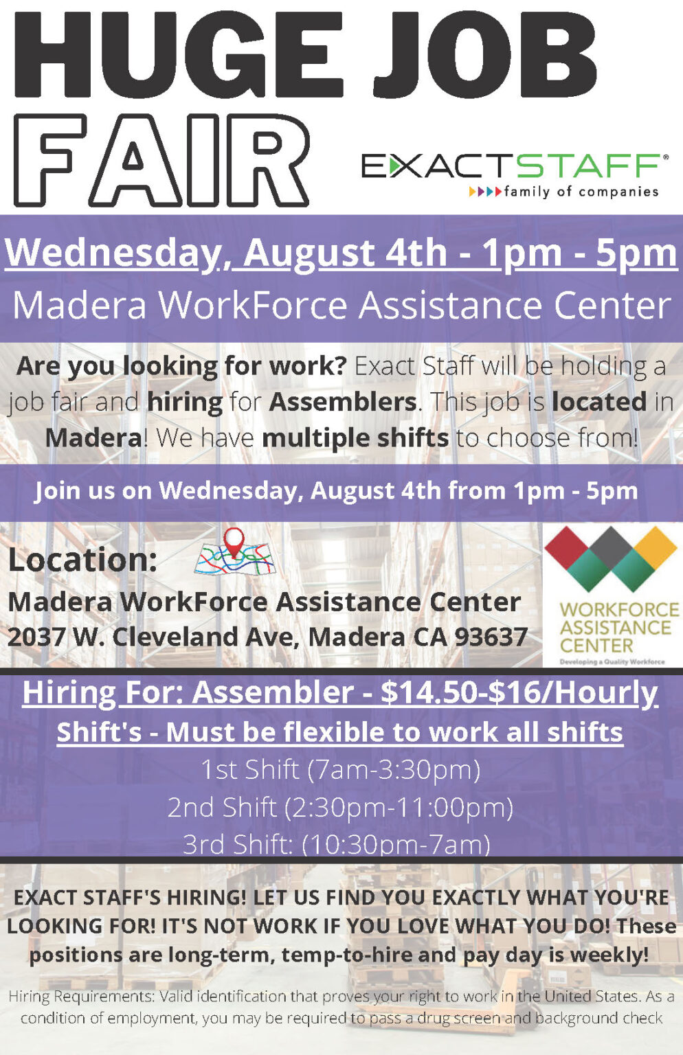 2021.7.31 Exact Staff Job Fair Flyer | Madera County Workforce ...