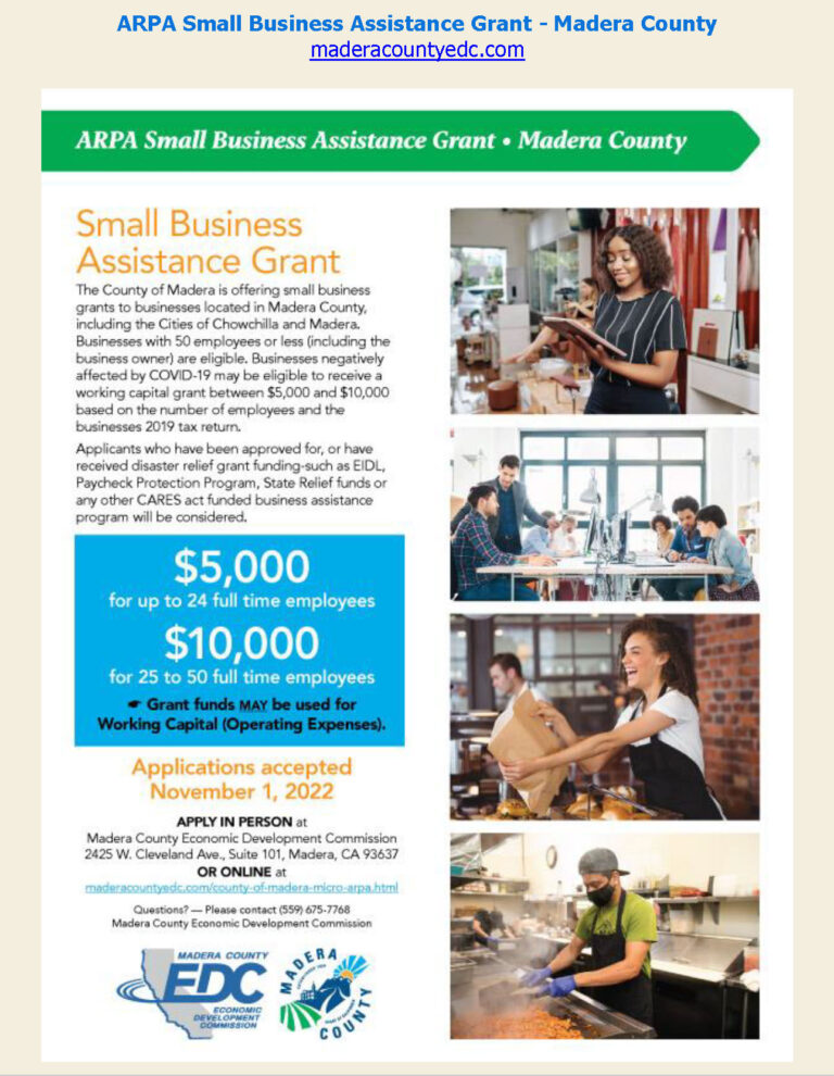 Small Business Assistance Grant | Madera County Workforce Assistance Center