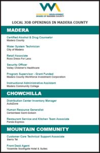 NEW Weekly Job Board! | Madera County Workforce Assistance Center