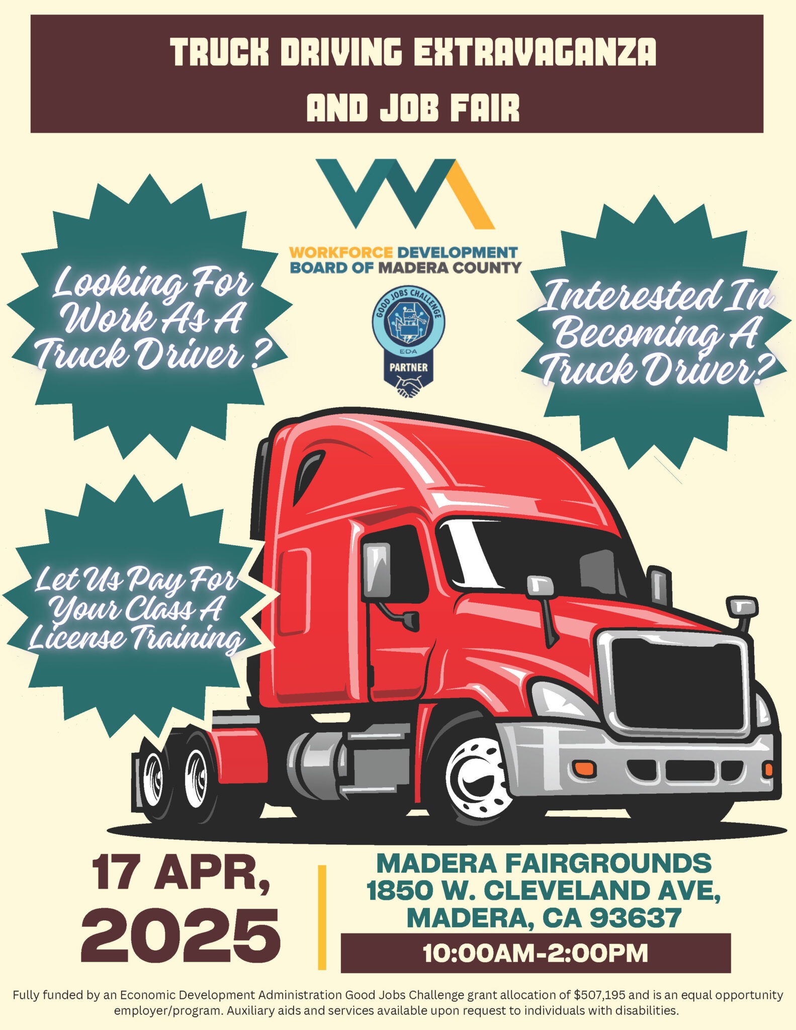 Truck Driving Extravaganza and Job Fair – 4/17/25 | Madera County ...